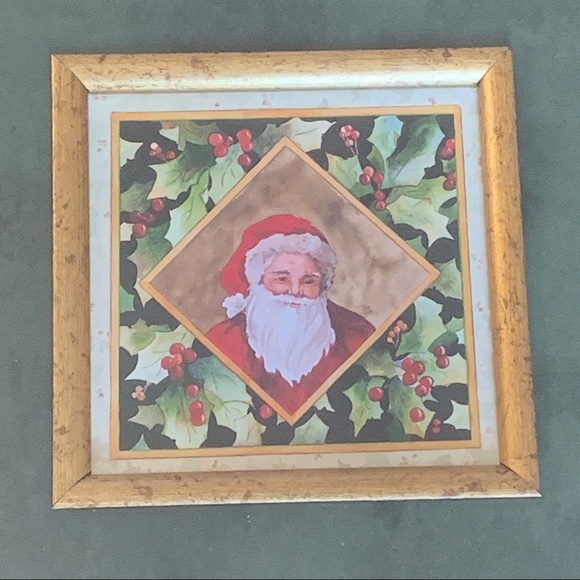 Holiday | Vintage Framed Santa Wall Art | Poshmark